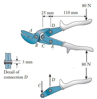 [Solved] Compound lever shears cut through a piece | SolutionInn