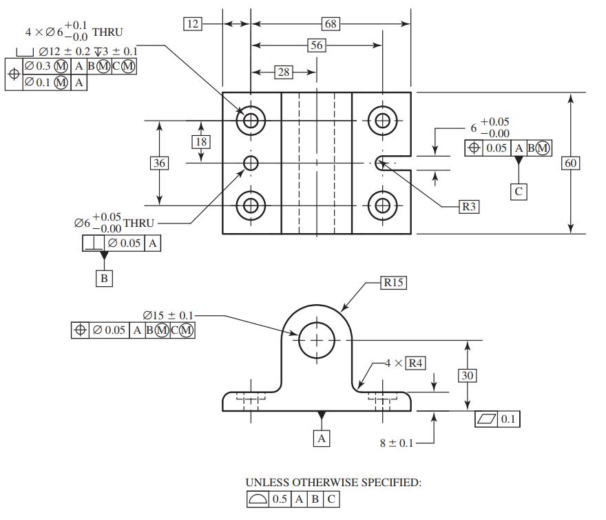 [Solved] The drawing shown is of a mounting fixtur | SolutionInn