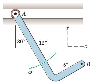 [Solved] The right-angle link AB has a clockwise a | SolutionInn