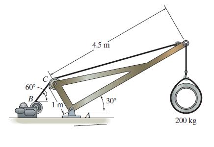 [Solved] Calculate the tension in the cable at B r | SolutionInn
