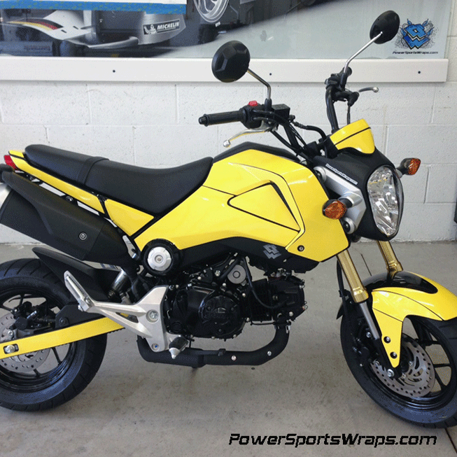 Honda Grom Solid Yellow Graphics Kit | Powersportswraps.com