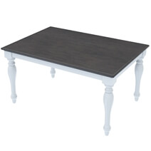 Morrilton Mahogany Solid Wood Two Tone Turned Legs Dining Table