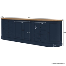 Peshtigo Two Tone Solid Wood 10 Drawer Extra Long Sideboard