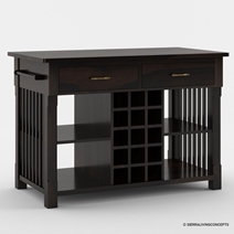 Winterset Solid Wood Kitchen Island with Wine Rack