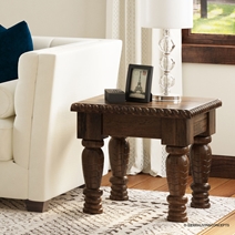 Renens Rustic Solid Wood Traditional End Table
