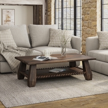 Enniskerry Large Rustic Solid Wood Rectangle Coffee Table