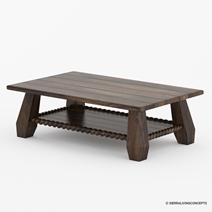 Enniskerry Large Rustic Solid Wood Rectangle Coffee Table