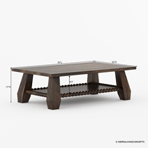 Enniskerry Large Rustic Solid Wood Rectangle Coffee Table