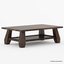 Enniskerry Large Rustic Solid Wood Rectangle Coffee Table