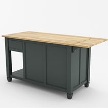 Geneva Solid Wood 2 Tone Kitchen Island Table With Drawers