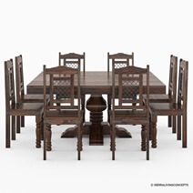Florida Handcrafted Rustic Solid Wood Dining Room Set