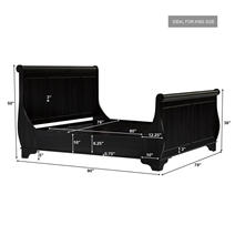 Majorca Contemporary Solid Wood Platform Sleigh Bed