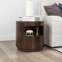 Ladonia Rustic Solid Wood Round End Table