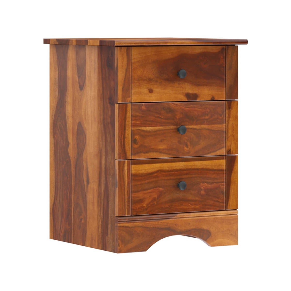 Gisela Handcrafted Rustic Solid Wood 3 Drawer Office Storage Cabinet