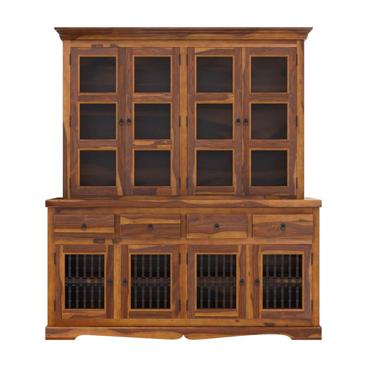 Philadelphia Classic Transitional Rustic Solid Wood Dining Room Hutch