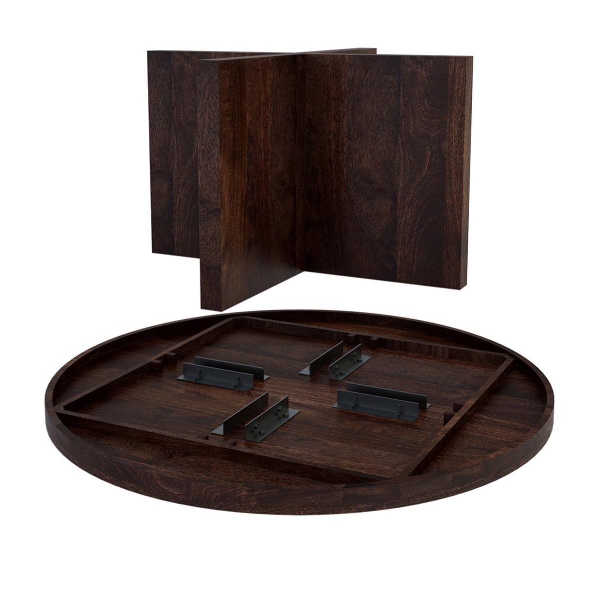 Algona Rustic Solid Wood Round Dining Table