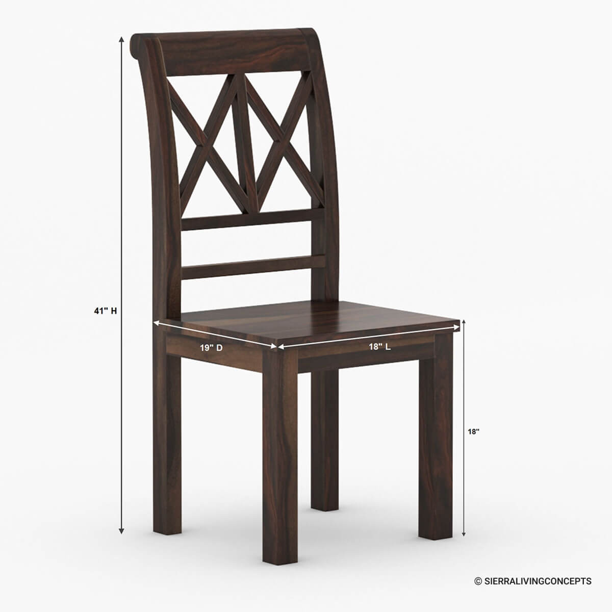 Chester Rustic Solid Wood Lattice Back Dining Chair