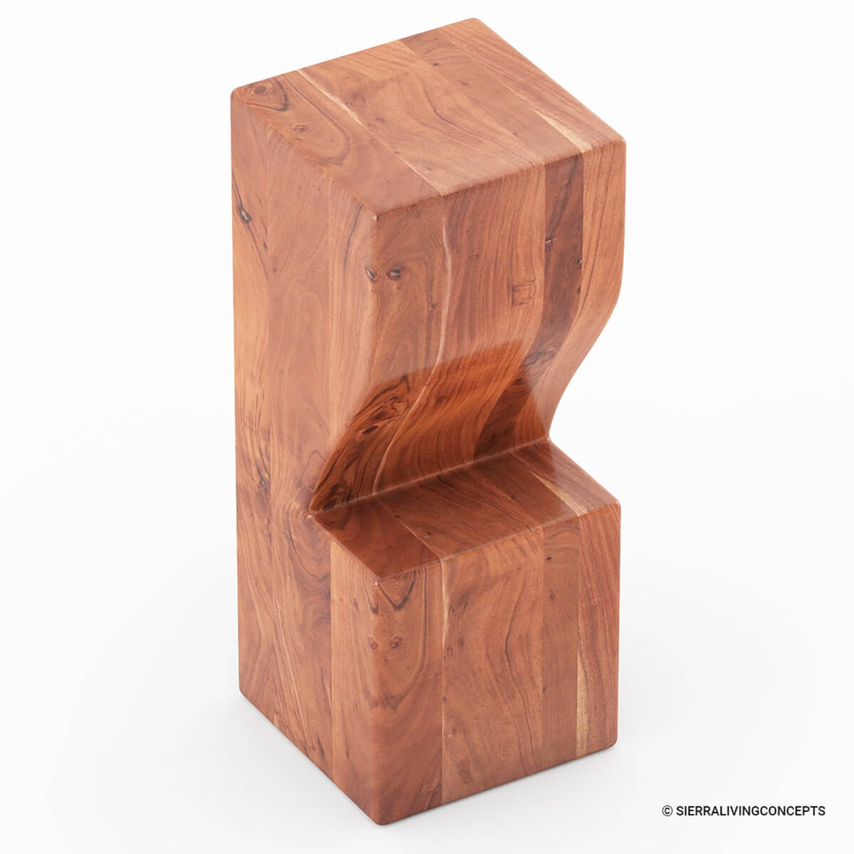 Helena Rustic Solid Wood Tree Trunk Style Bar Stool