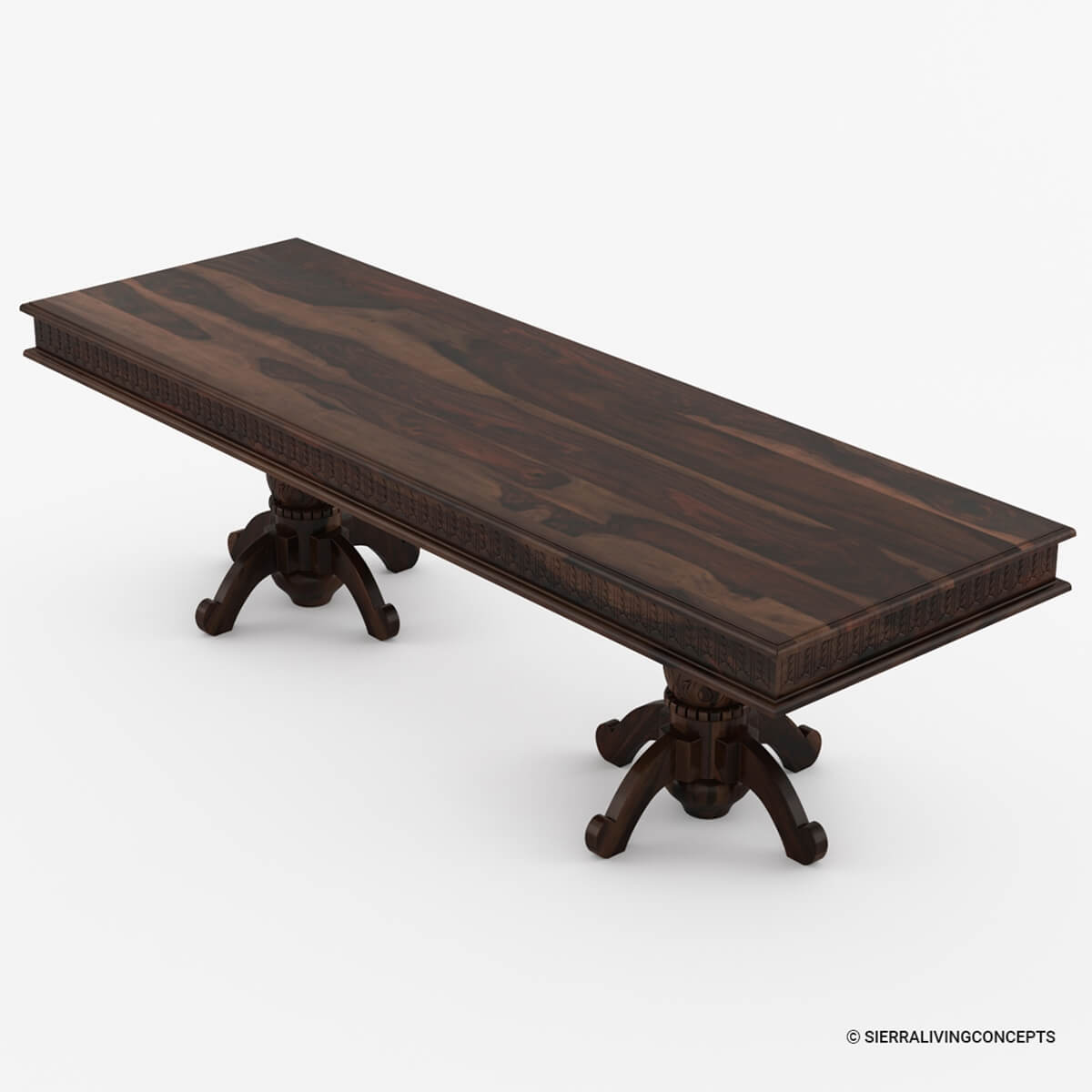 Nottingham Rustic Solid Wood Double Pedestal Dining Table