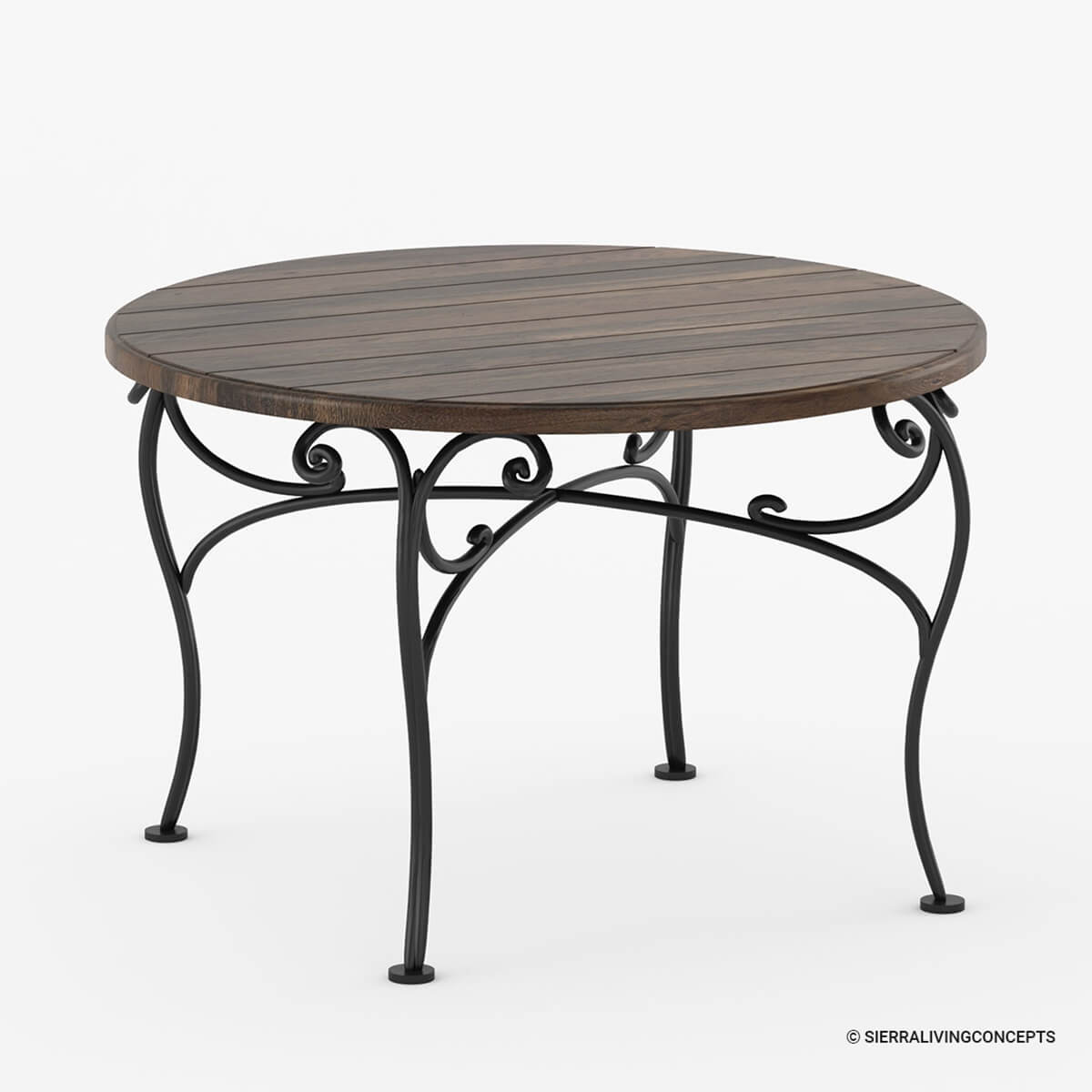 Durango Rustic Solid Wood & Wrought Iron Round Dining Table