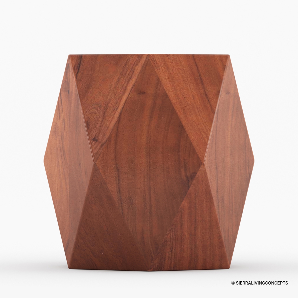 Bandera Solid Wood Modern Geometric Shape End Table