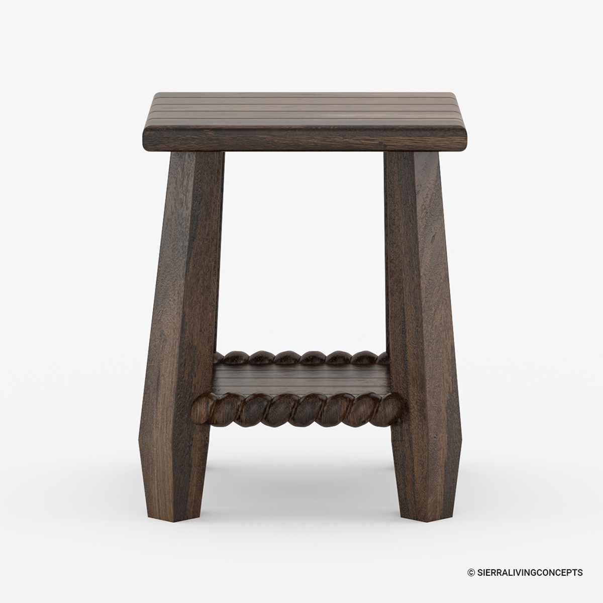 Enniskerry Rustic Solid Wood Handcrafted End Table