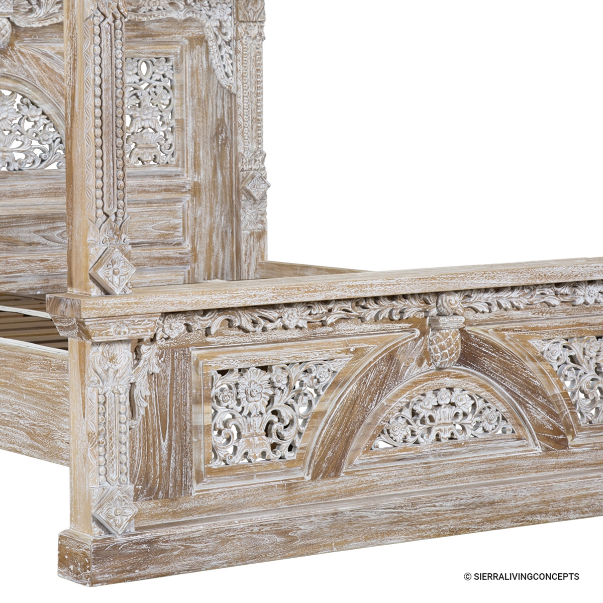 Grenoble Solid Wood Royal Canopy Bed Available in King, Queen & Full Size