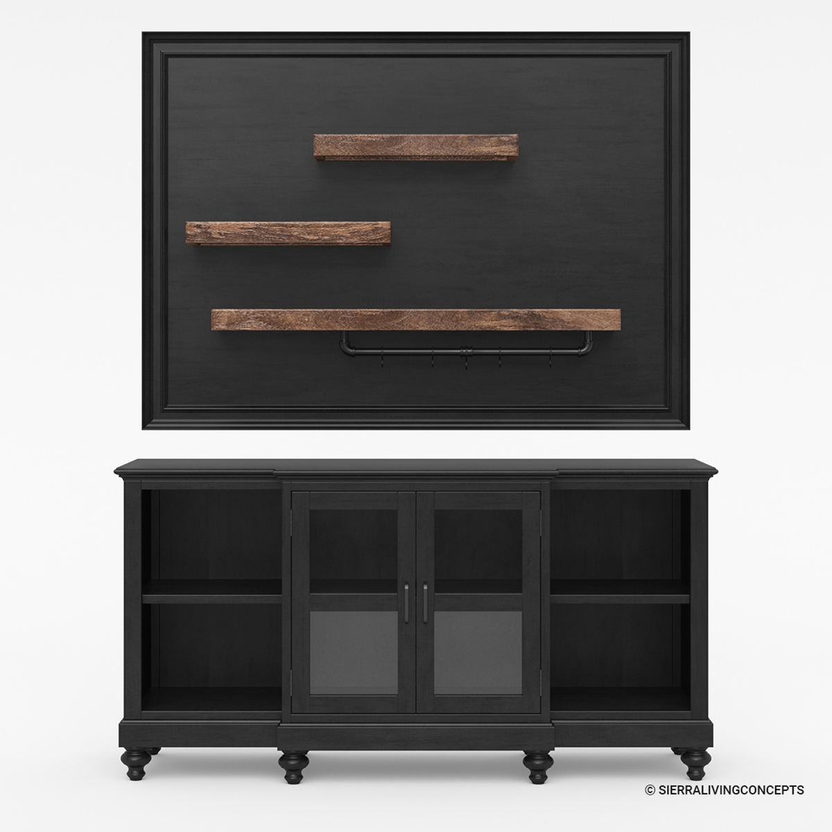 Davis Farmhouse Black Home Coffee Bar Station