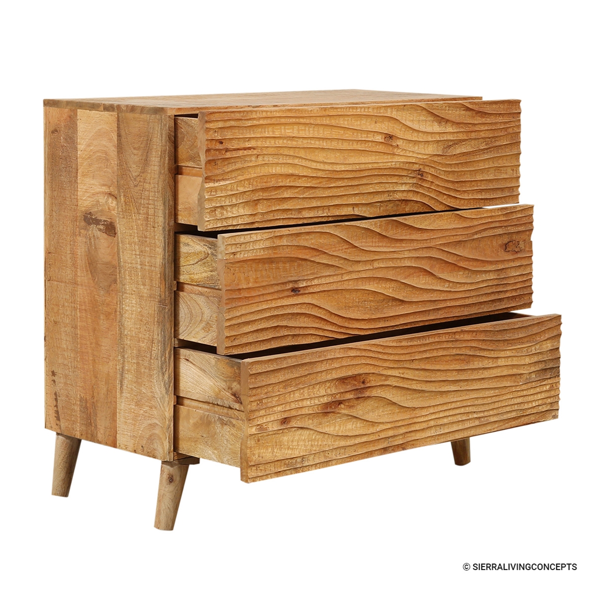 Solvang Modern Rustic Solid Wood 3 Drawer Dresser