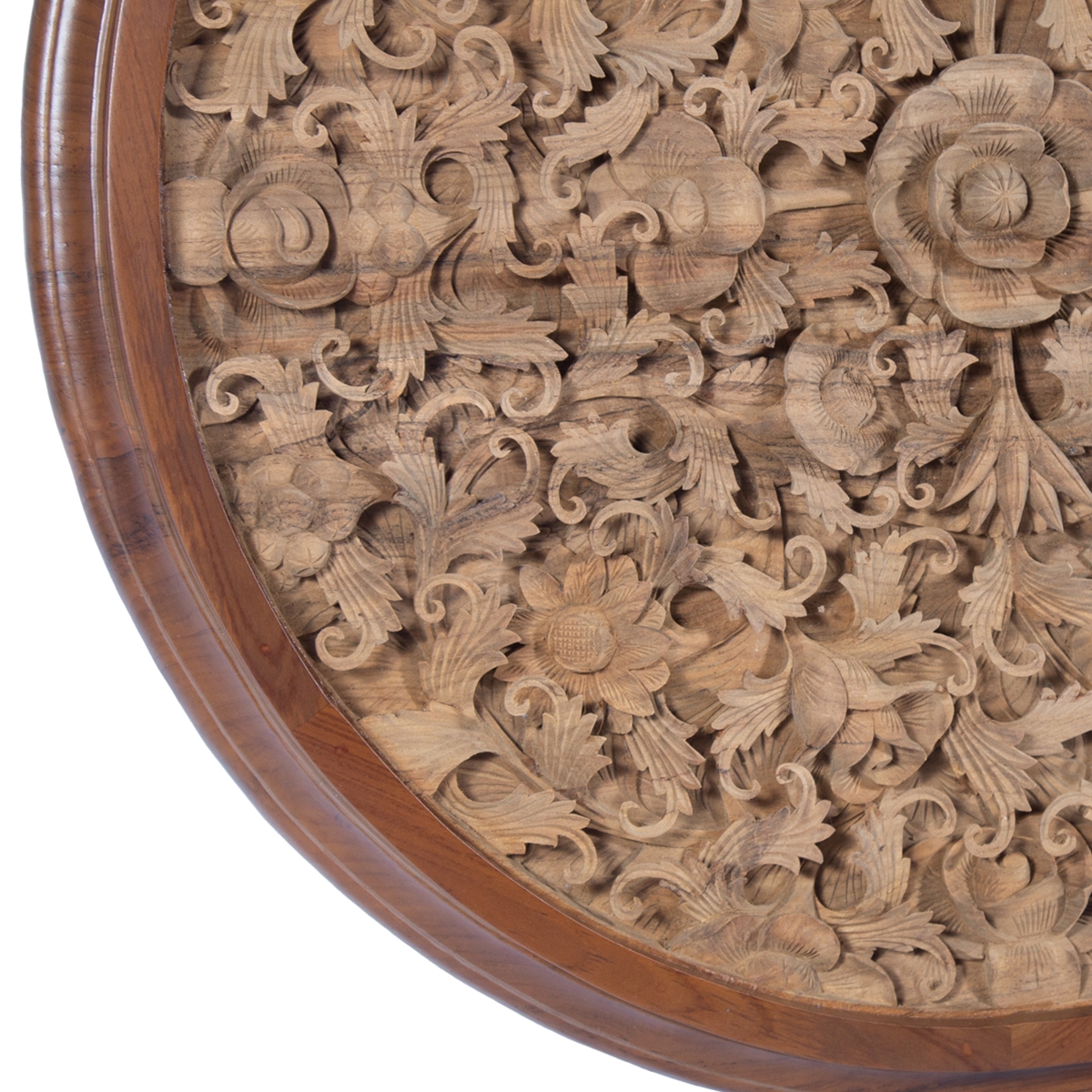 Tiburon Asian Hand Carved Large Round Wall Decor