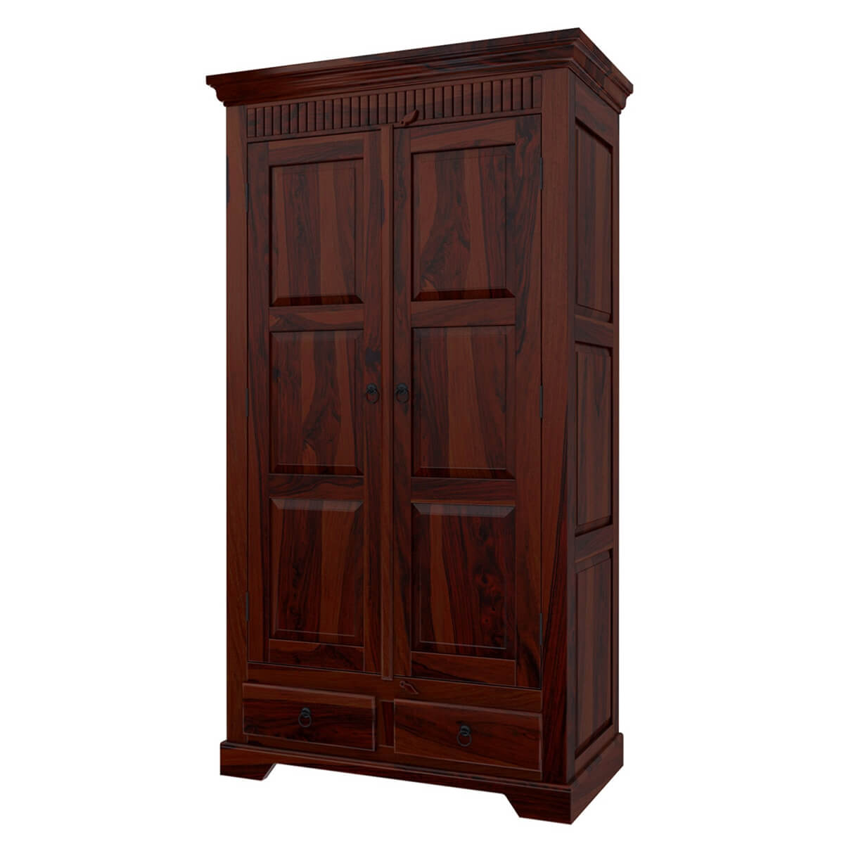 Marengo Rustic Solid Wood Large Clothing Armoire Wardrobe With Drawers