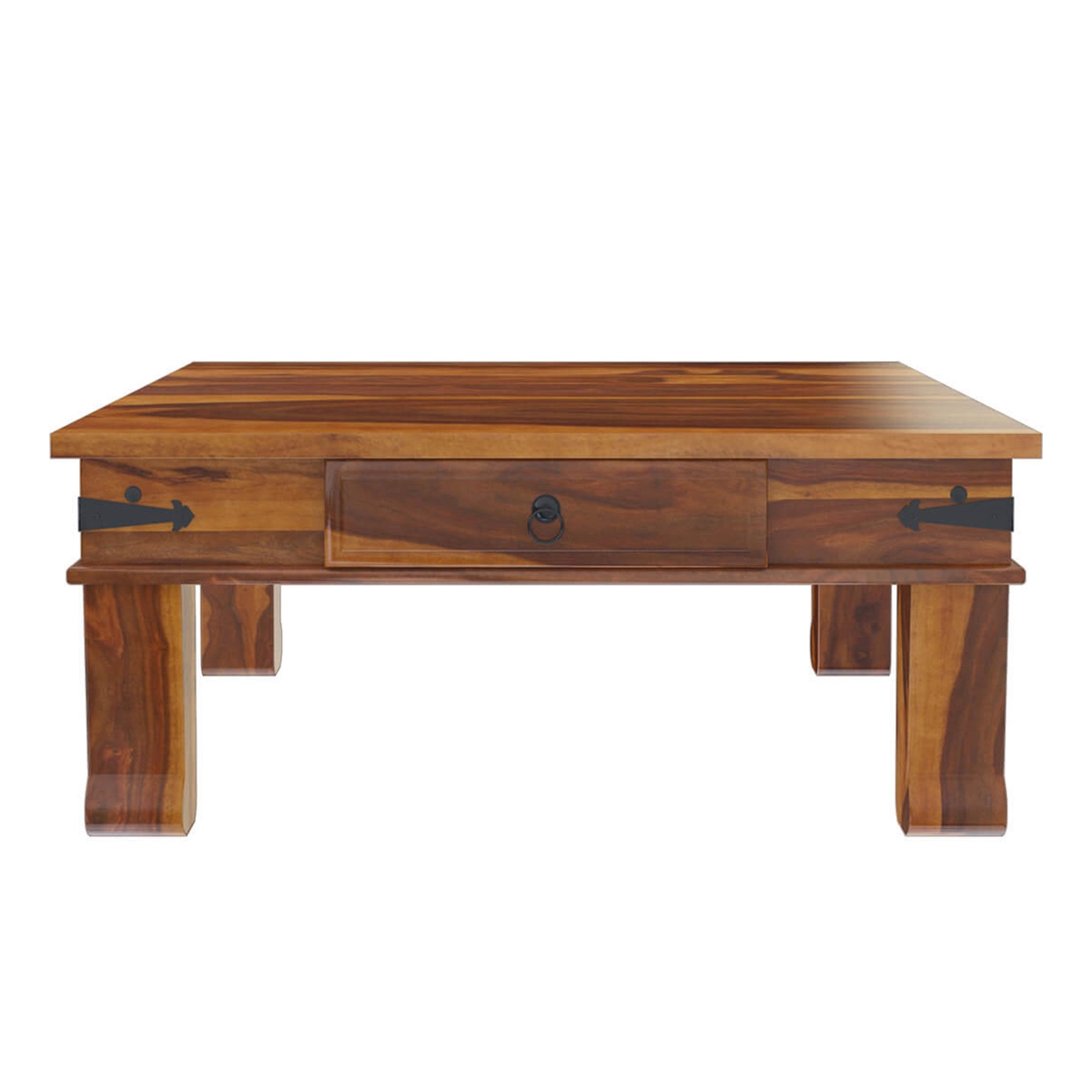 Terrarum Solid Wood Square Coffee Table with Drawer