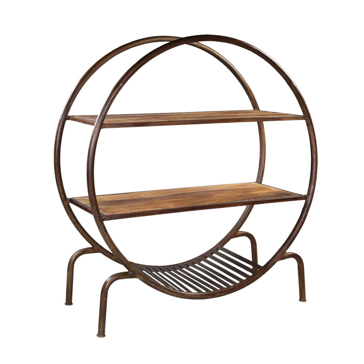 Menasha 3 Open Shelf Industrial Round Bookcase