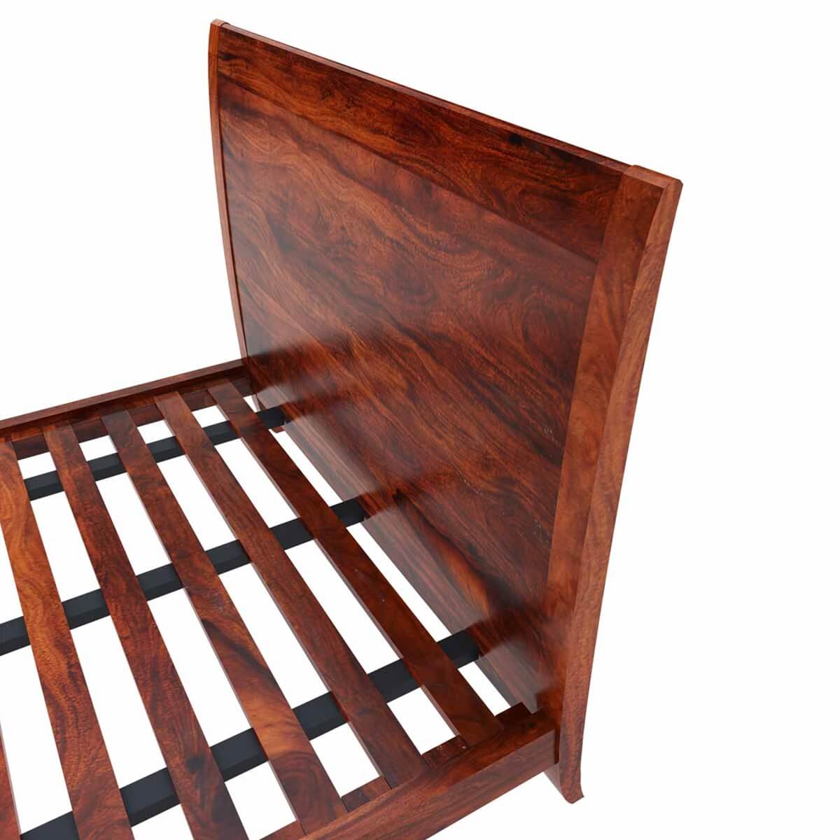 Georgia Solid Wood Handmade Platform Bed Frame With Curved Headboard
