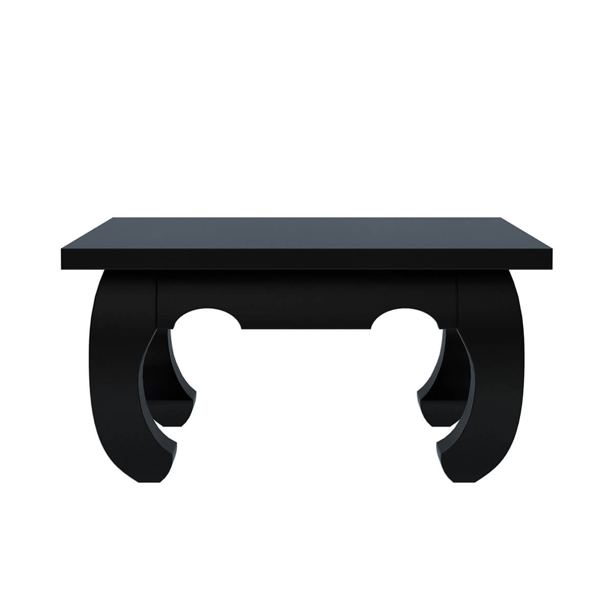 Ming Asian Black Classical Style Solid Wood Coffee Table Set