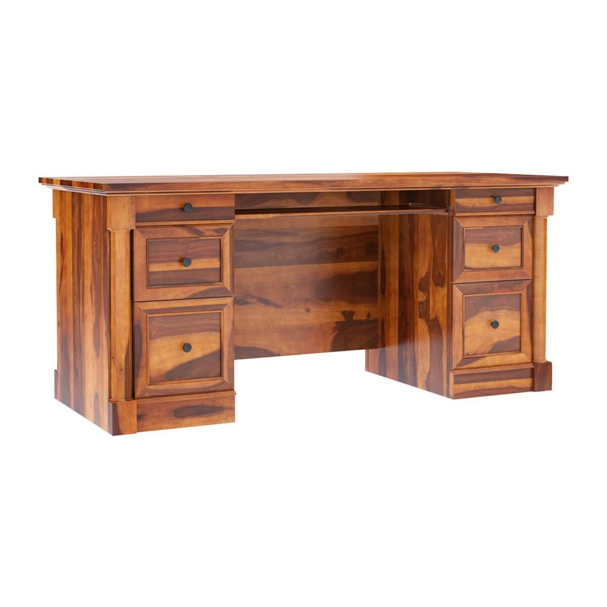 Ansonville Solid Wood Dual Sided Storage 67" Large Home Office ...