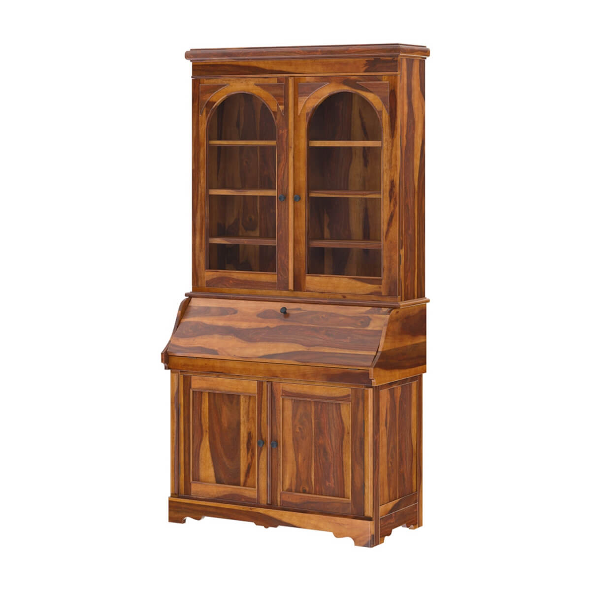 Canistota Tall Drop Front Home Office Secretary Desk With Hutch