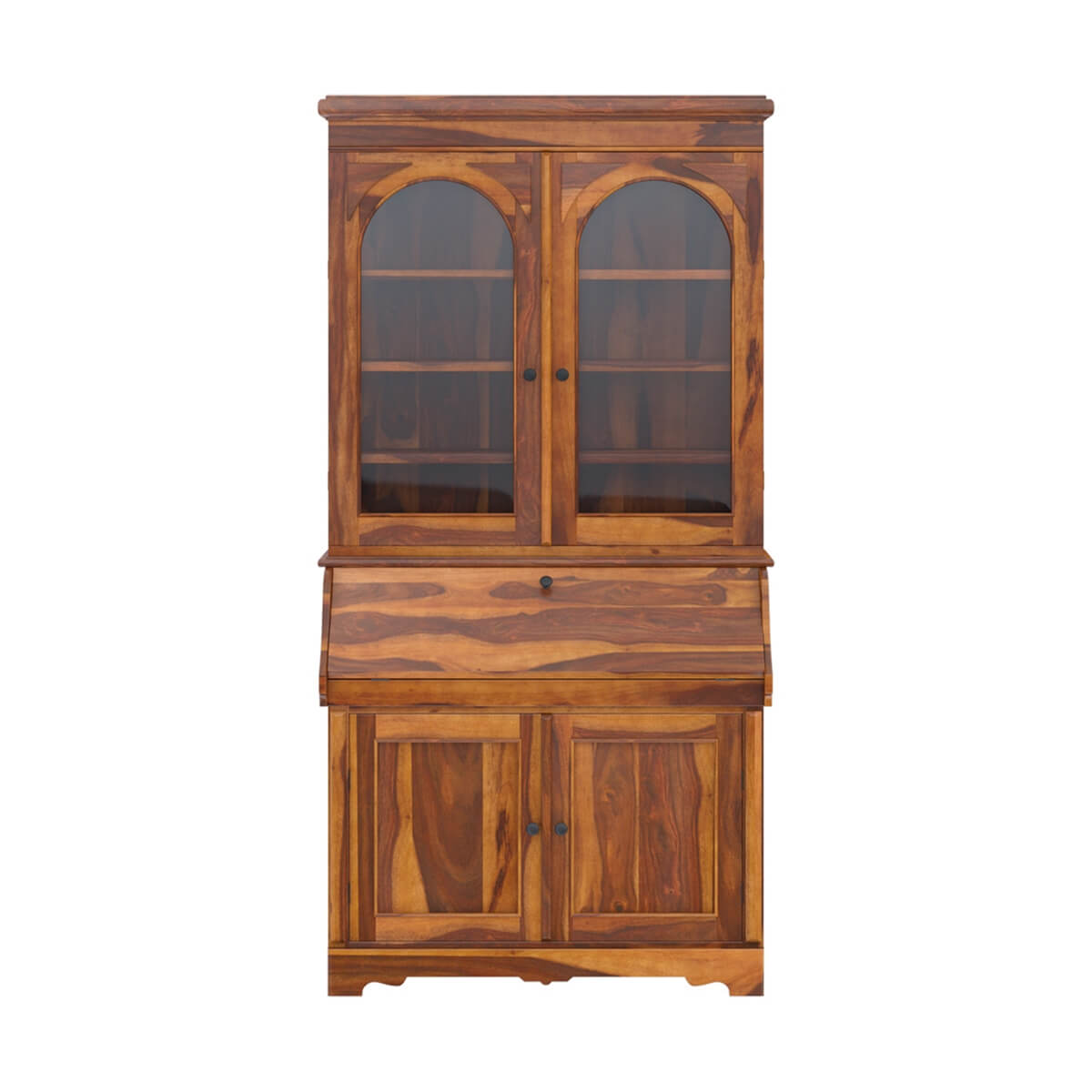 Canistota Tall Drop Front Home Office Secretary Desk With Hutch