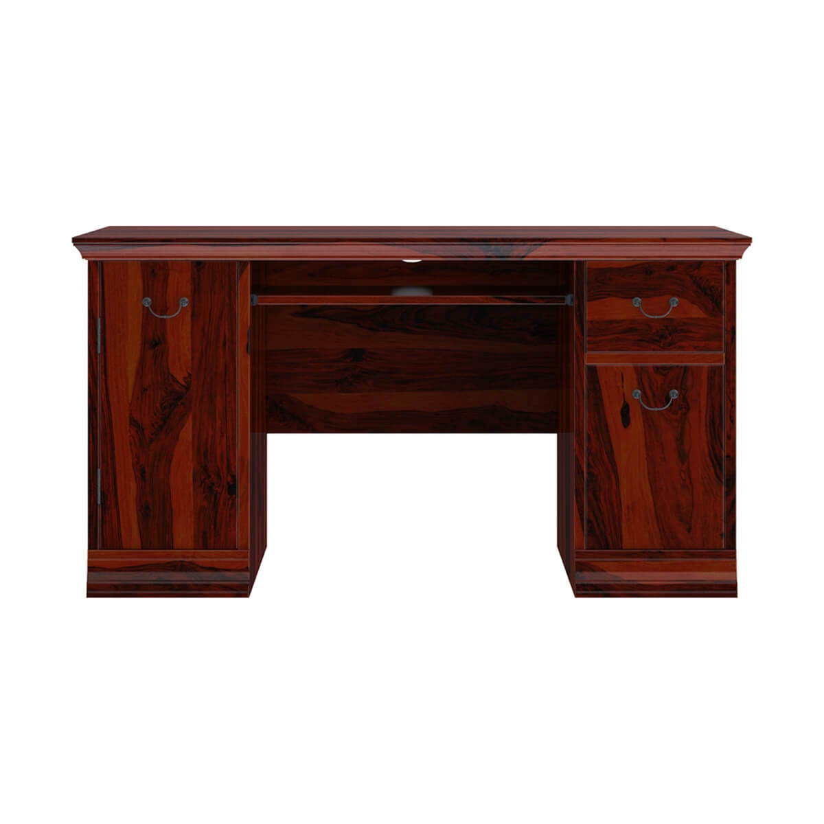 Brooten Rustic Solid Wood Home Office Computer Desk with Keyboard Tray