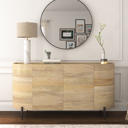 Pescadero Solid Wood 2 Door Modern Long Sideboard Cabinet