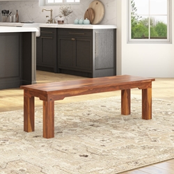 Bishop Transitional Solid Wood Backless Dining Bench