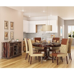 Algona Rustic Solid Wood Pedestal Round Dining Room Set