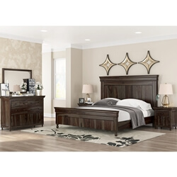 Orillia Rustic Solid Wood 4 Piece Moroccan Bedroom Set