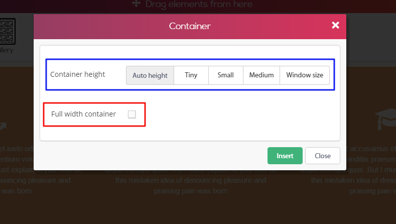 Container Height