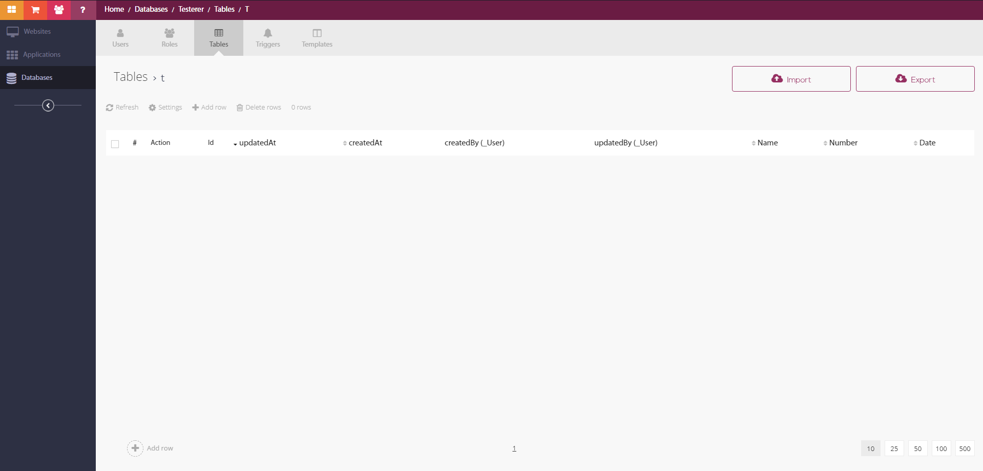 Import Export Table Mybusiness Crm