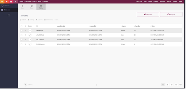 Import Export Table Mybusiness Crm