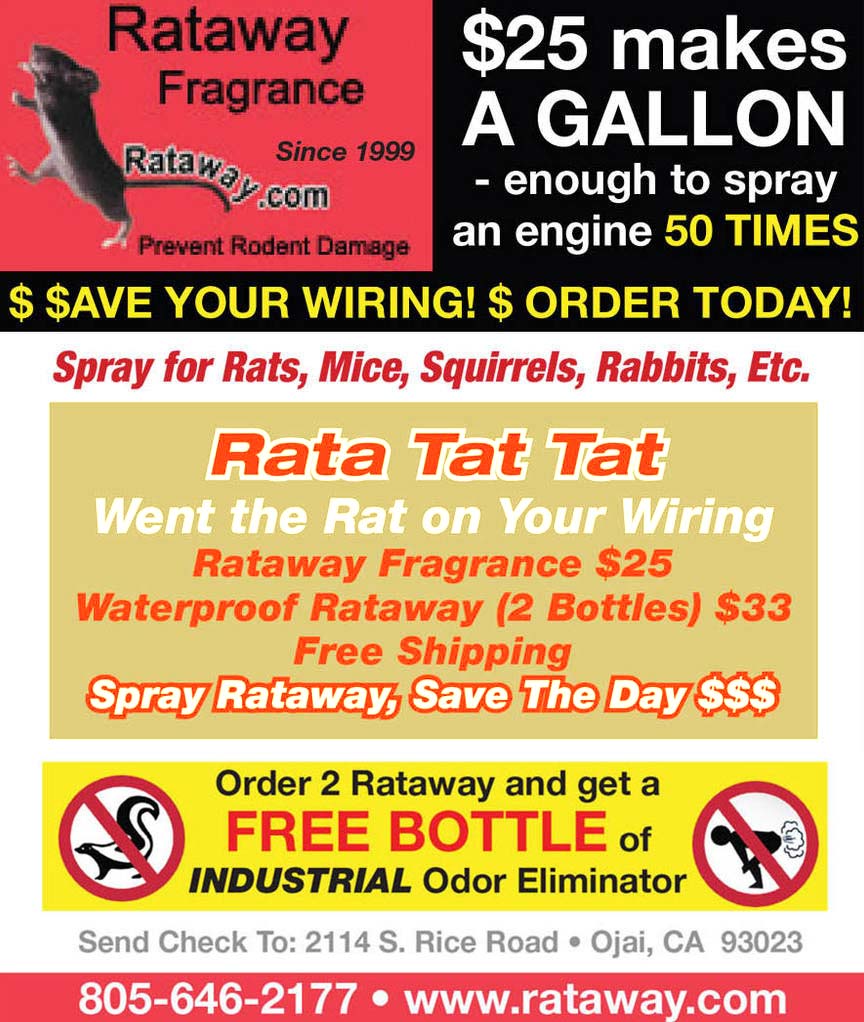 Non Toxic Rat Deterrent - Rataway Protects Engines From Rats