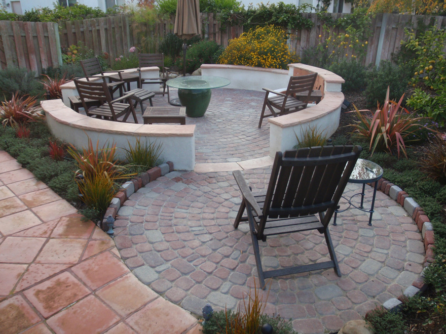 Paver Patio With A Bench Seat