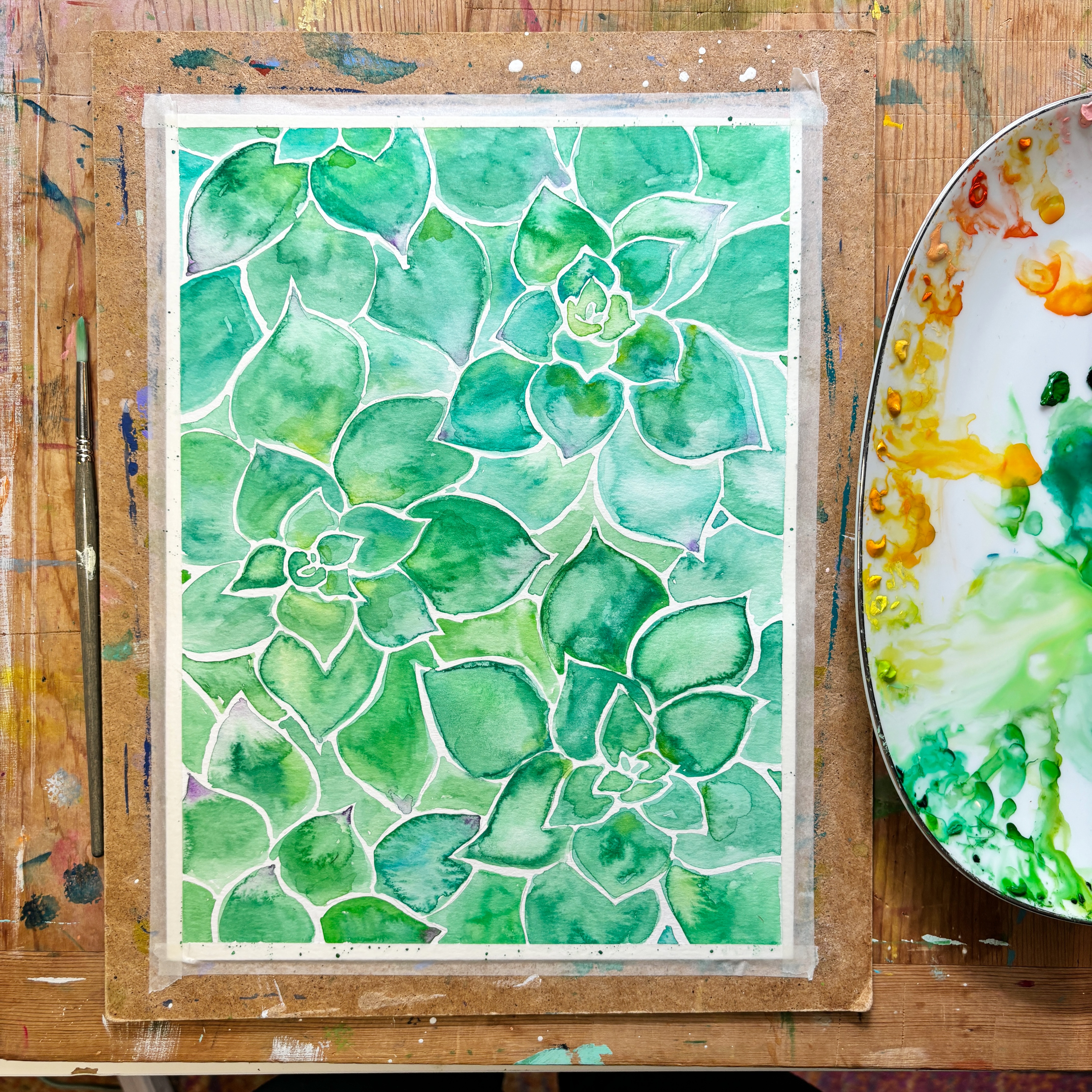 Watercolor Succulents | SkillPop