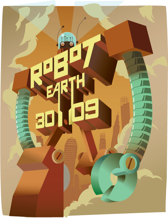 Robot Poster | Skillshare Student Project